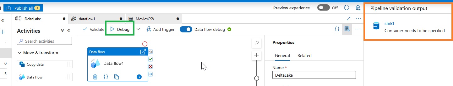 Transform data in delta lake using mapping data flows data factory pipe – e-lo:Engineer log out.